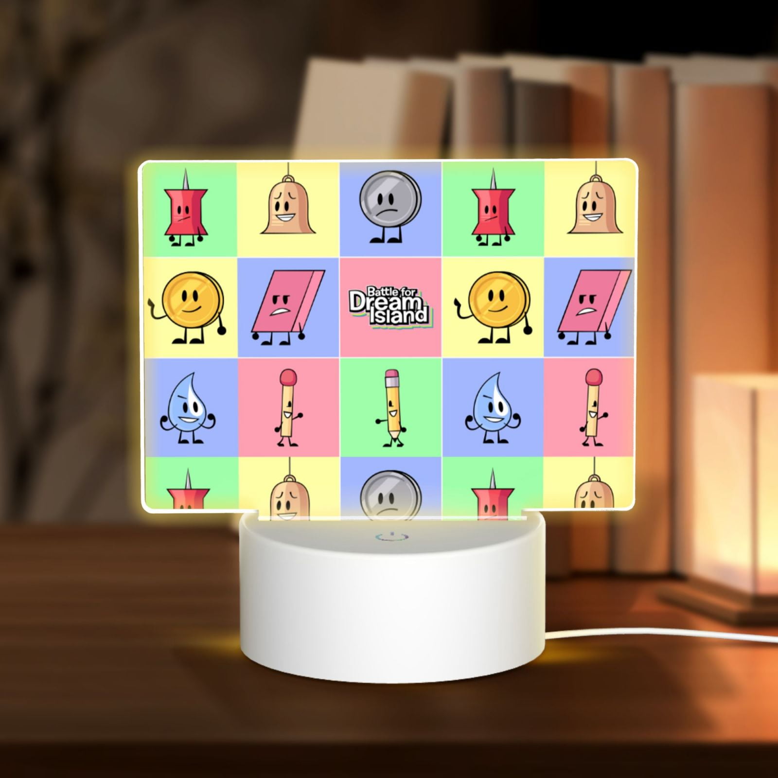 Cartoon BFDI Battle For Dream Island Rectangular Acrylic Night Light ...