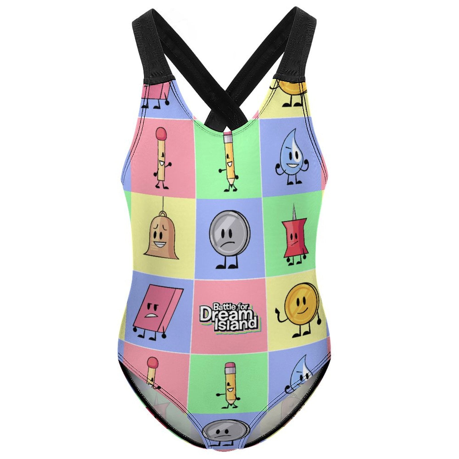 Cartoon BFDI Battle For Dream Island Children's One-piece Swimsuit ...