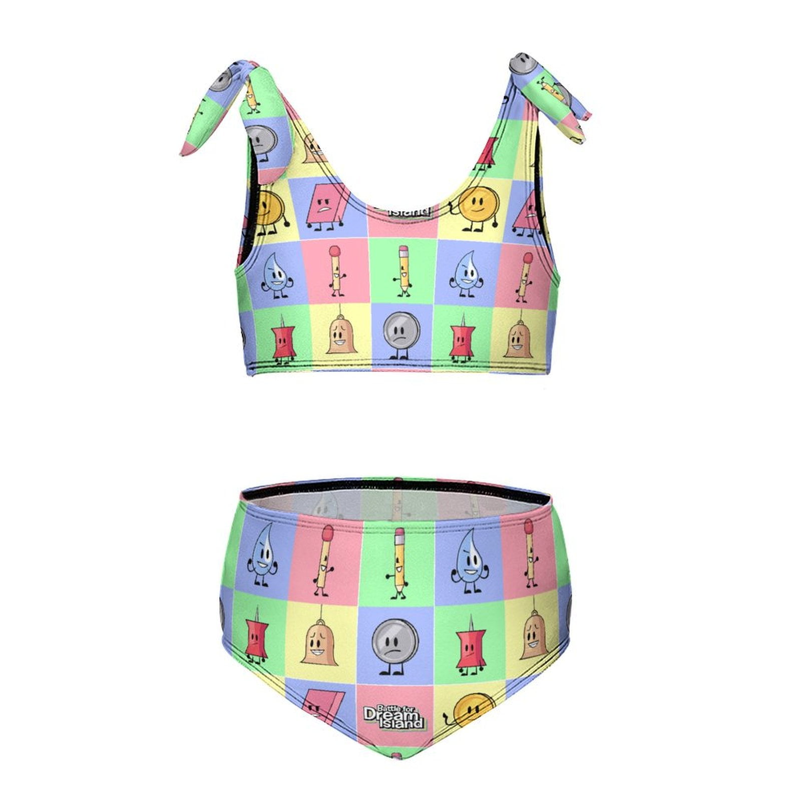 Cartoon BFDI Battle For Dream Island Girls Swimsuits Set 2pcs Summer ...