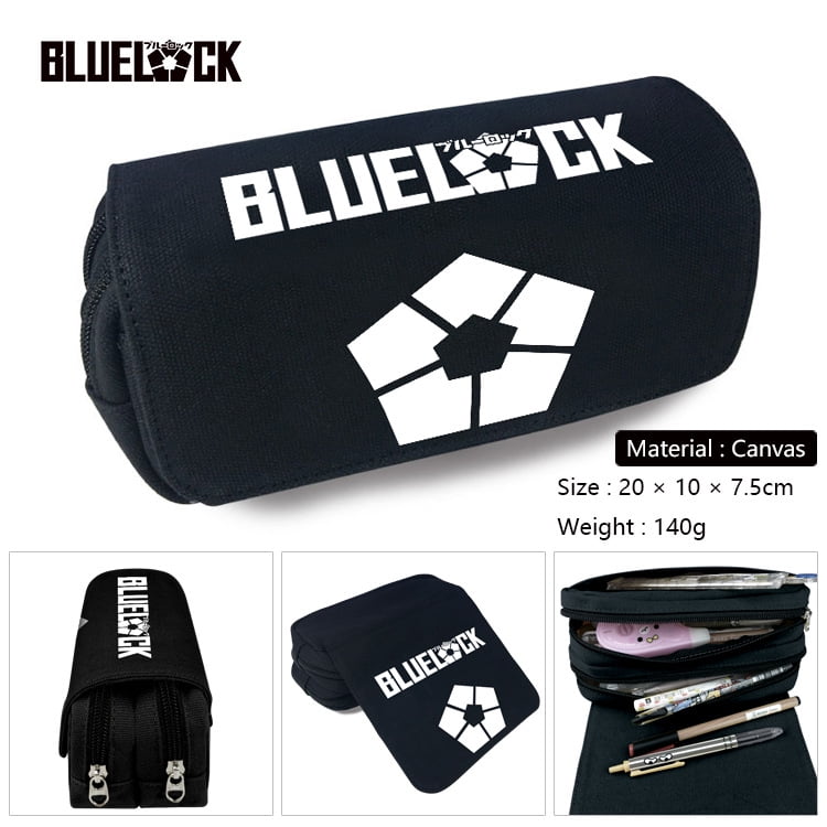 Cartoon BLUE LOCK Pencil Case, Large Capacity Canvas Double-layer ...