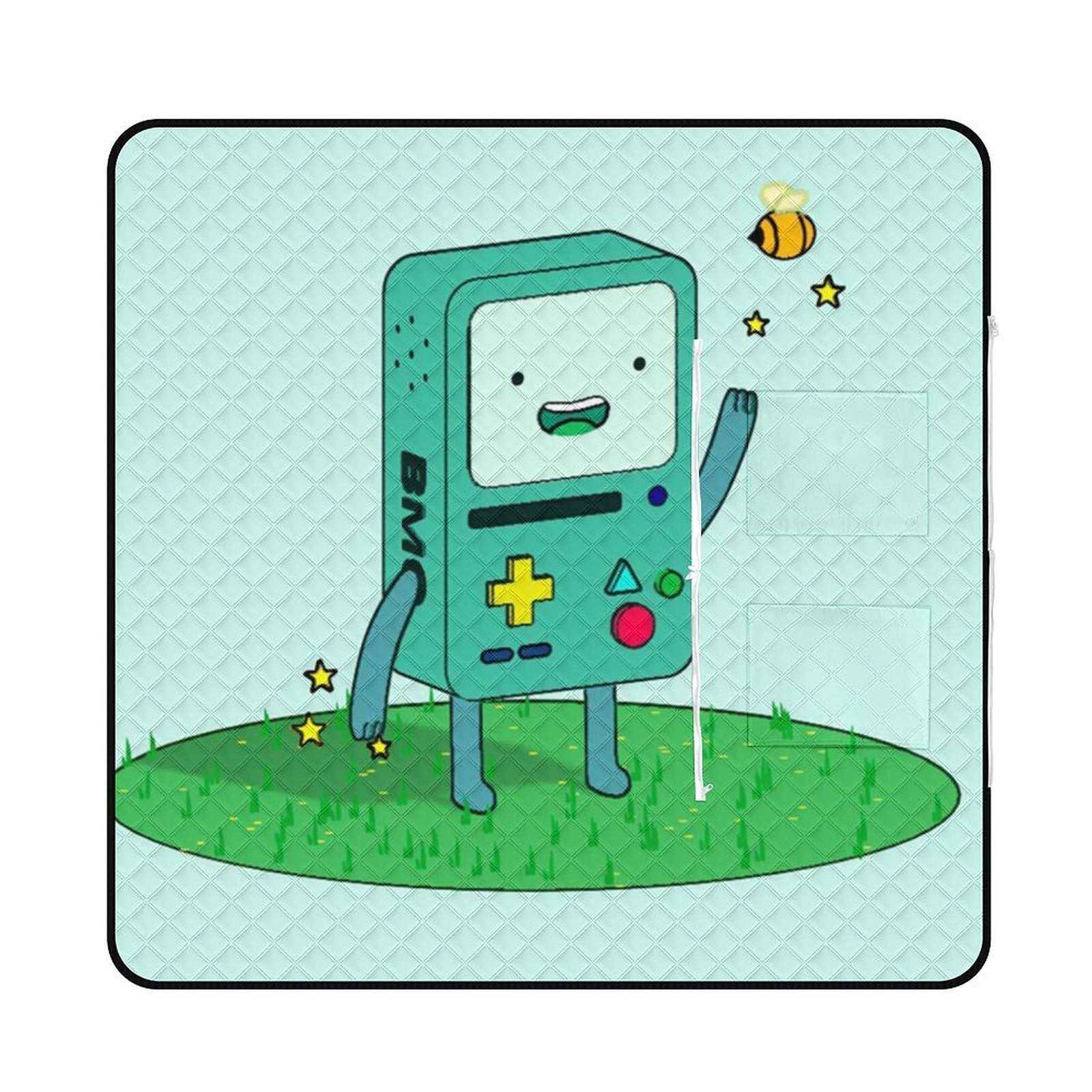 Cartoon BMO Adventure Time Picnic Mat Foldable Portable Tote Bag Baby ...