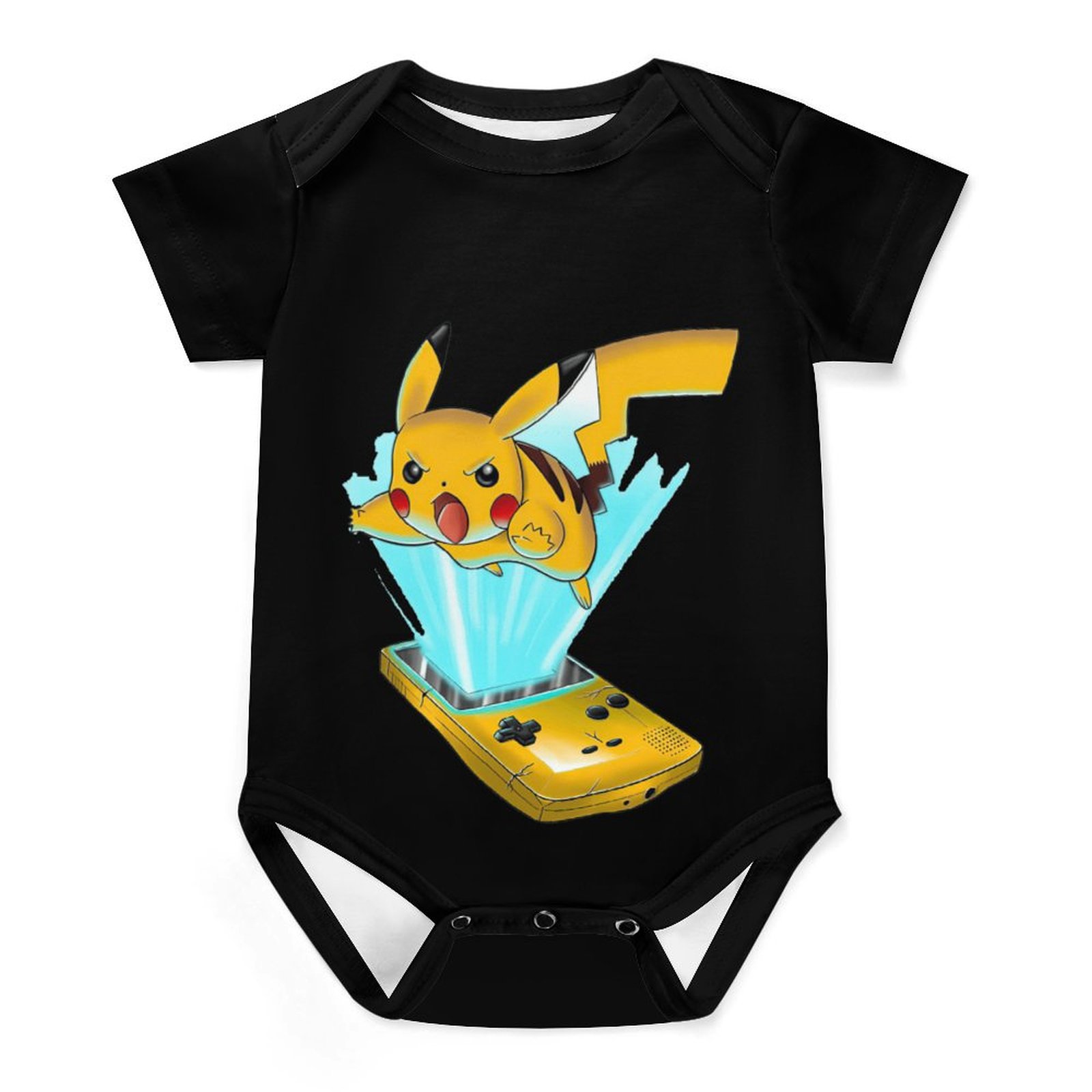 Cartoon Baby Boys&Girls Pokemon Cartoon Short Sleeves Newborn Black ...