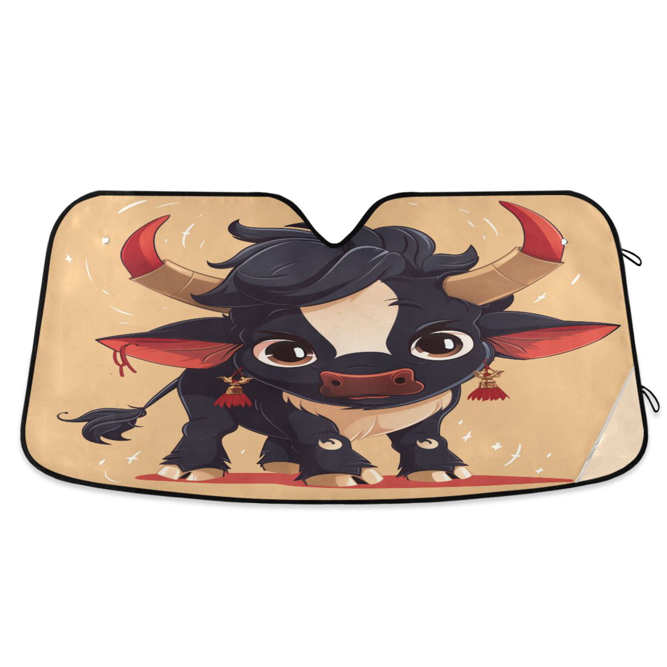 Cartoon Baby Cow Car Windshield Sun Shade Foldable Car Front Window ...