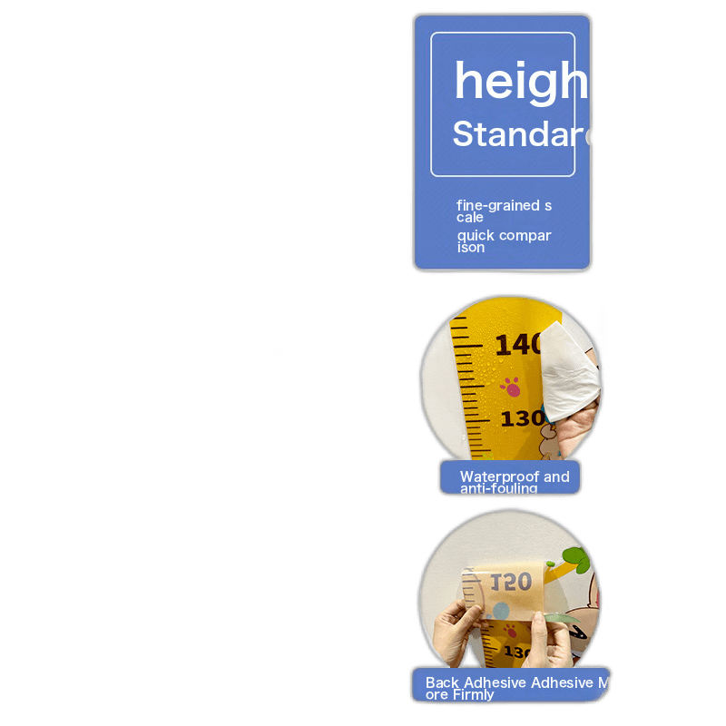 Cartoon Baby Height Stickers Measuring Height Ruler Wall Stickers ...