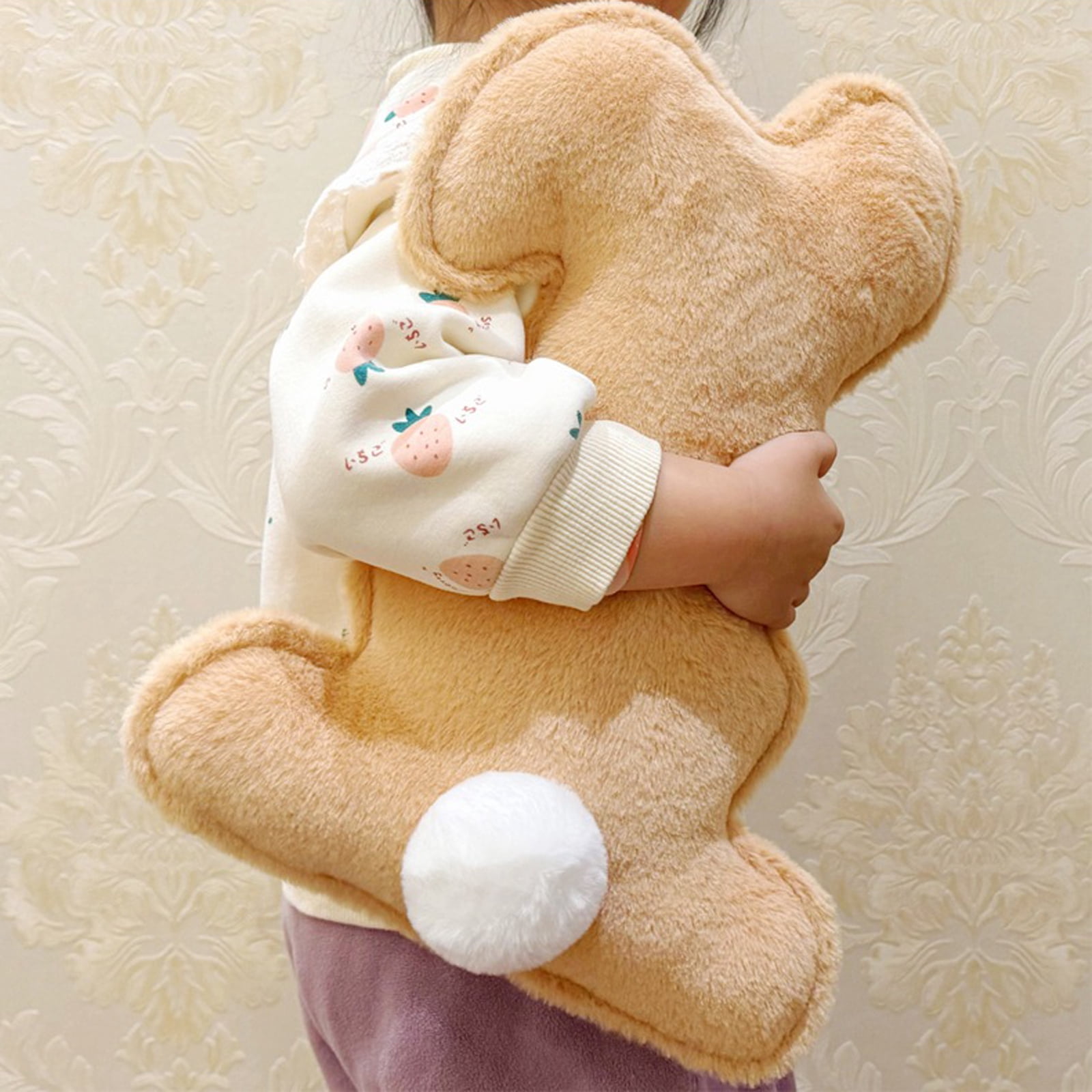 Cartoon Back View Easter Bunny Plush Pillow, Soft Cuddling Rabbit ...