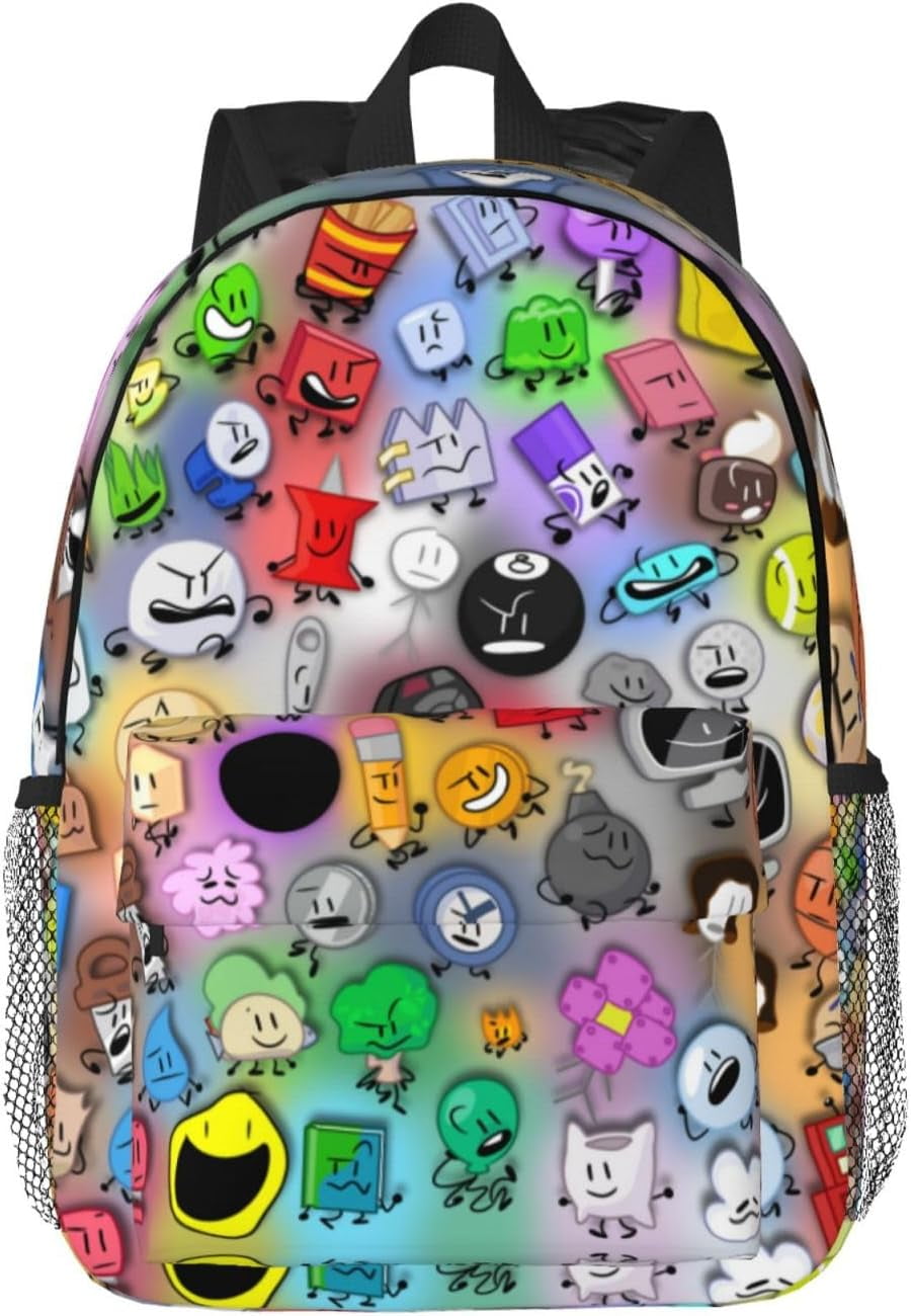 Cartoon Backapck Casual Canvas Bag 15in Battle Anime for Bfdi Backpack ...