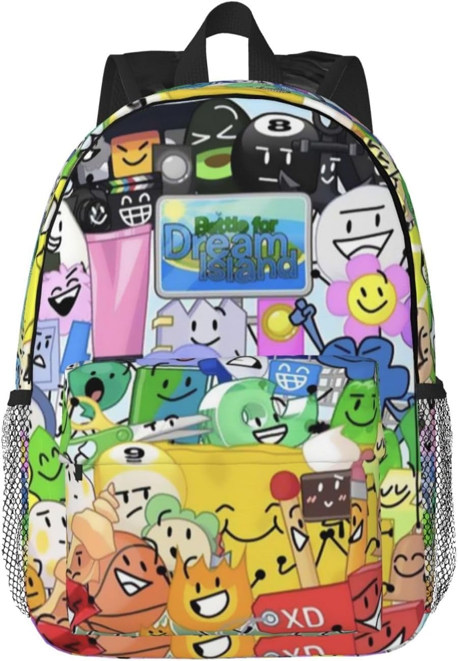 Cartoon Backapck Casual Canvas Bag 15in Battle Anime for Bfdi Backpack ...