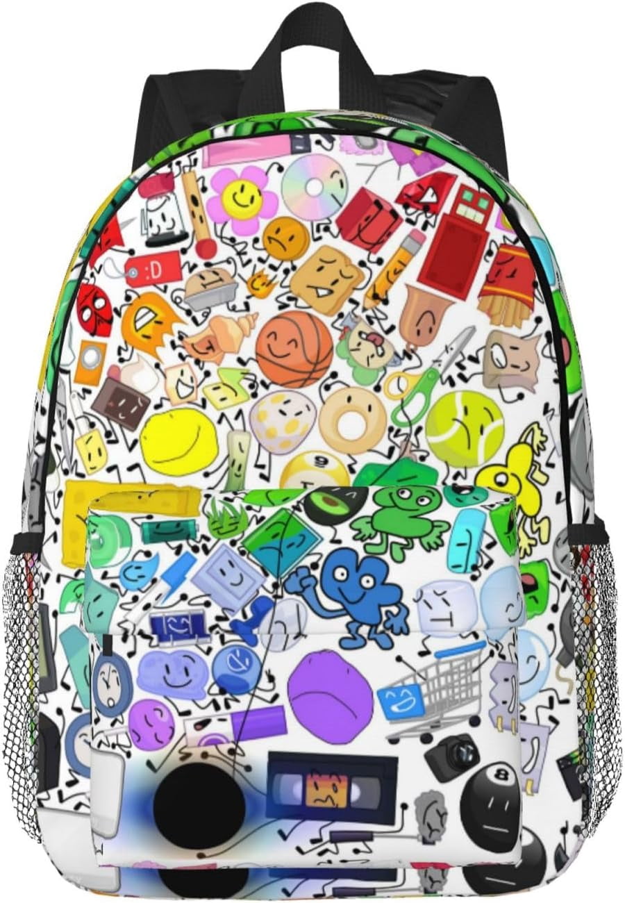 Cartoon Backapck Casual Canvas Bag 15in Battle Anime for Bfdi Backpack ...