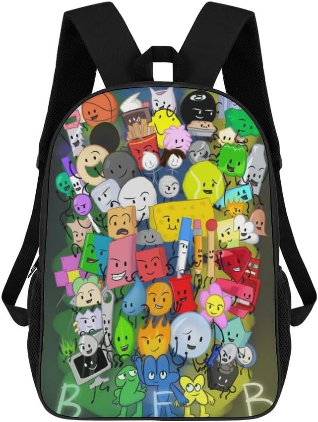 Cartoon Backapck Multifunction Casual Canvas Bag Battle Anime for Bfdi ...