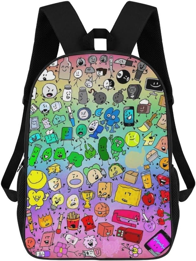 Cartoon Backapck Multifunction Casual Canvas Bag Battle Anime for Bfdi ...