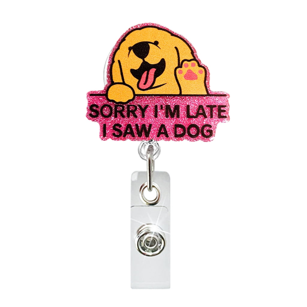 Cartoon Badges Holder with Swivel Alligator Clip, Acrylic Badges Holder ...