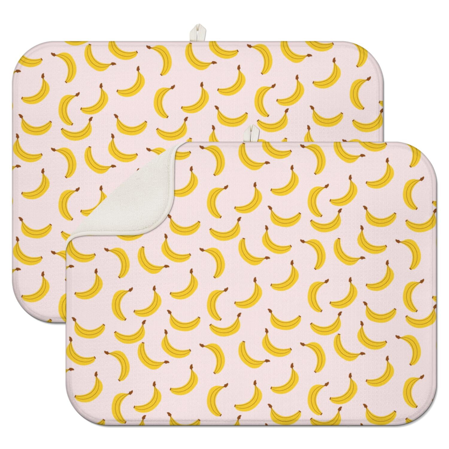 Cartoon Banana Dish Drying Mat – Funny Kawaii Yellow Banana Pattern ...