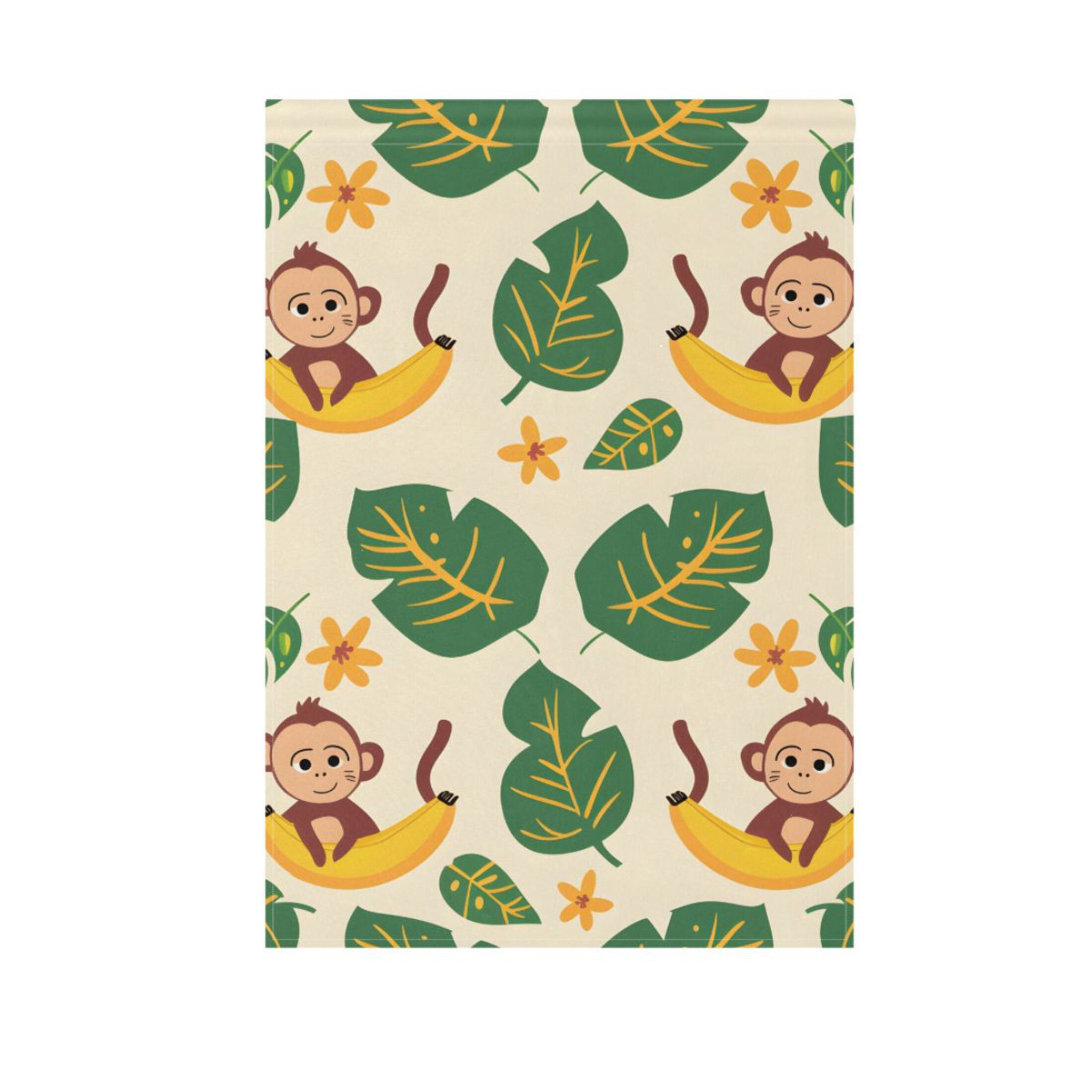 Cartoon Banana Monkey Leaf Garden Flag 12"x18" Double-Sided Yard Flags ...