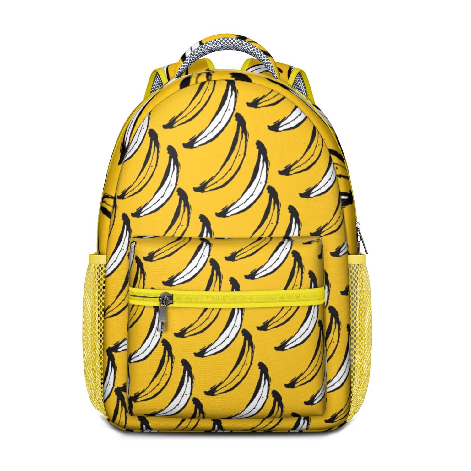 Cartoon Banana Print Waterproof Backpack - Durable Ergonomic School Bag ...