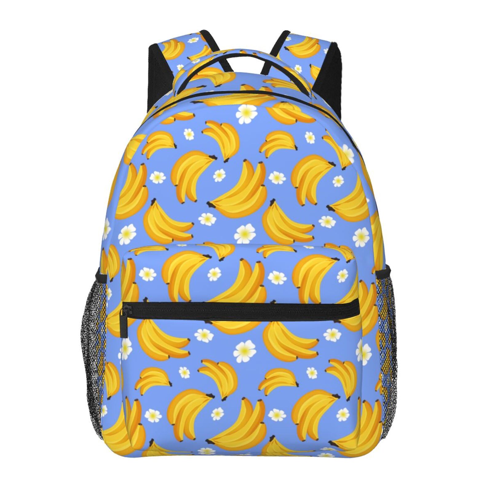 Cartoon Banana and Flower Pattern Backpack for Men Women Laptop ...