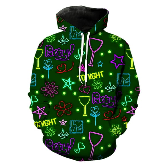 Cartoon Bar Lighting Men's Hoodies Tops With Hood Jackets 3D Printed ...