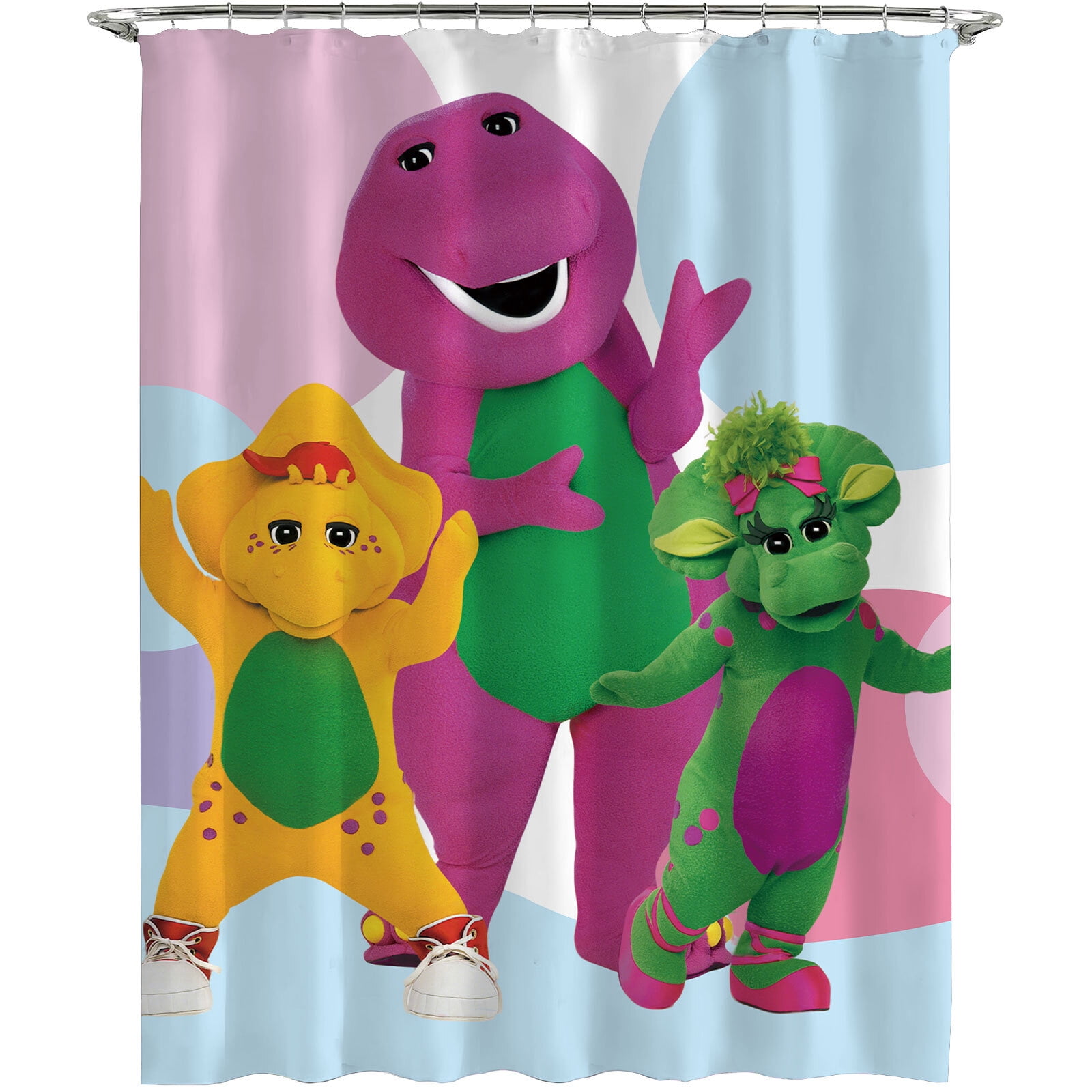 Cartoon For Barney and Friends Themed Shower Curtain for Bathroom Decor ...