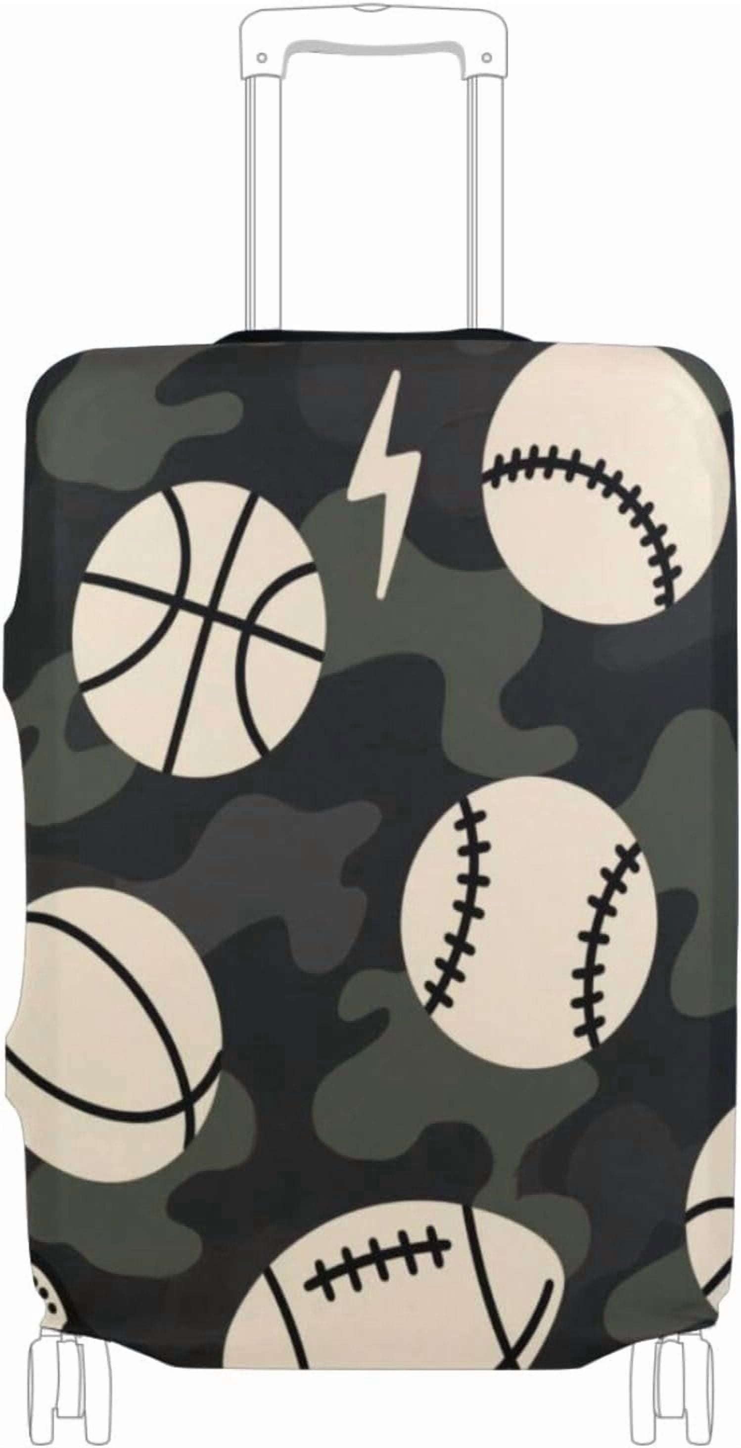Cartoon Baseball Balls Camouflage Elastic large luggage cover Washable ...