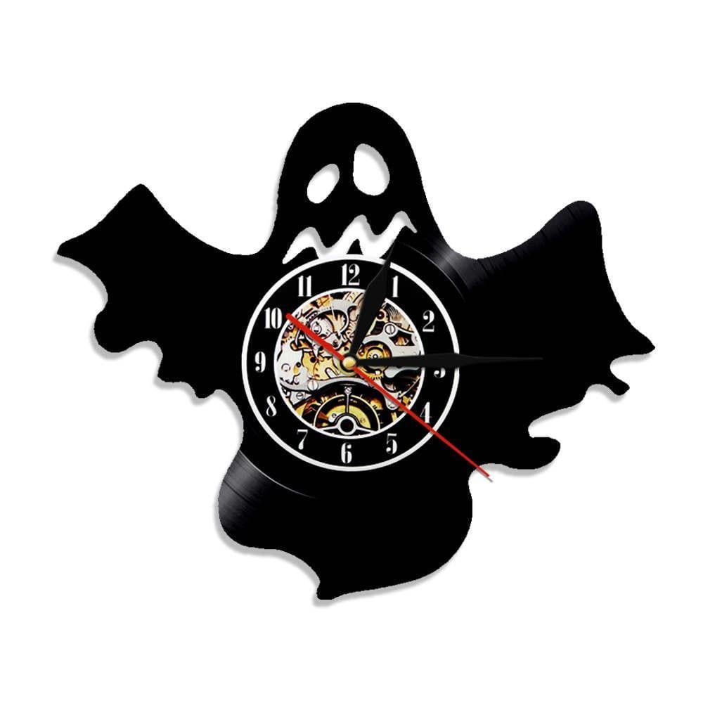 Cartoon Bat Shape Wall Art Wall Clock Halloween Dark Horror Home ...