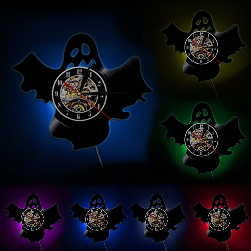 Cartoon Bat Shape Wall Art Wall Clock Halloween Dark Horror Home ...