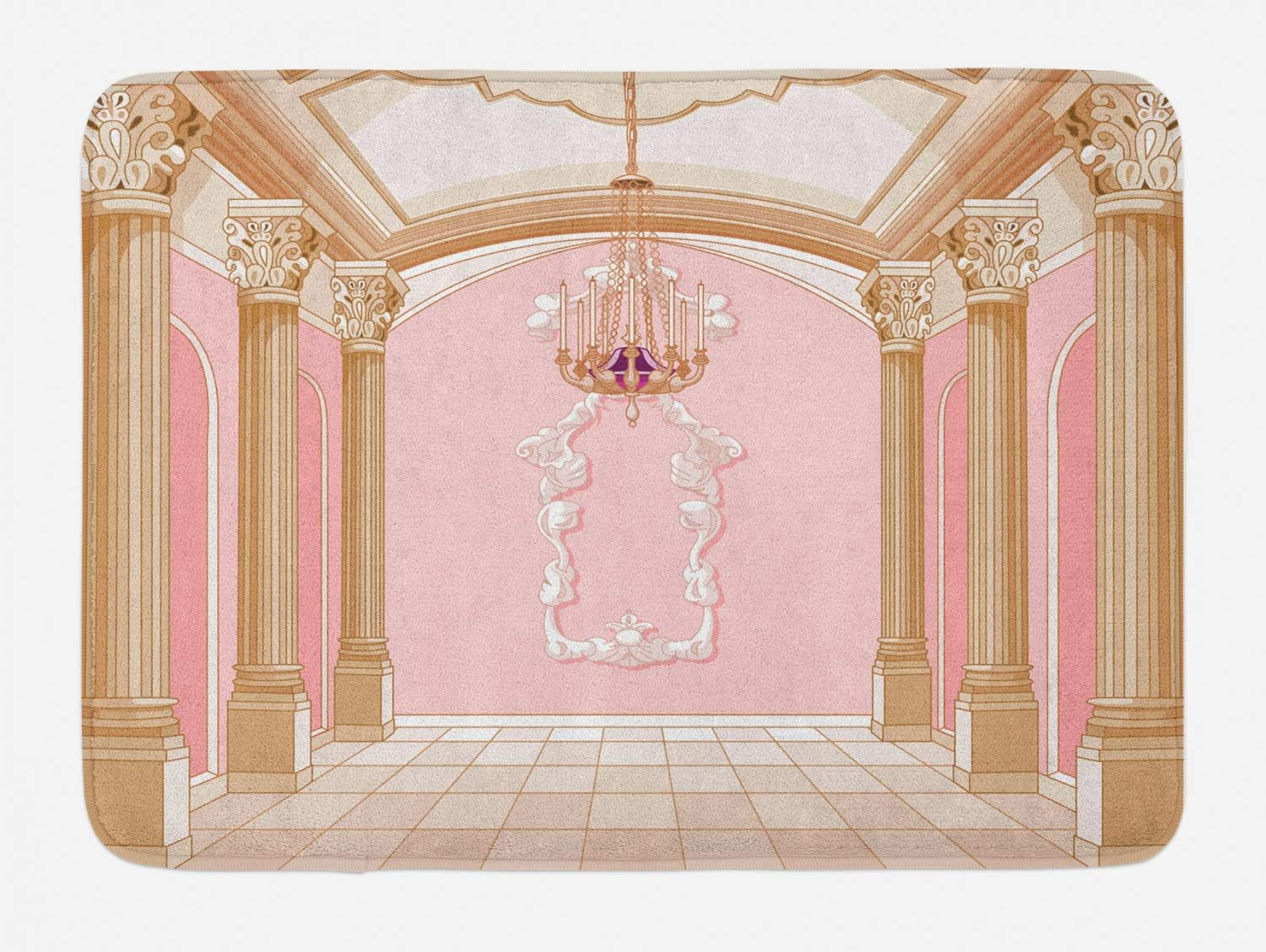 Cartoon Bath Mat, Interior of The Ballroom Magic Castle Chandelier ...