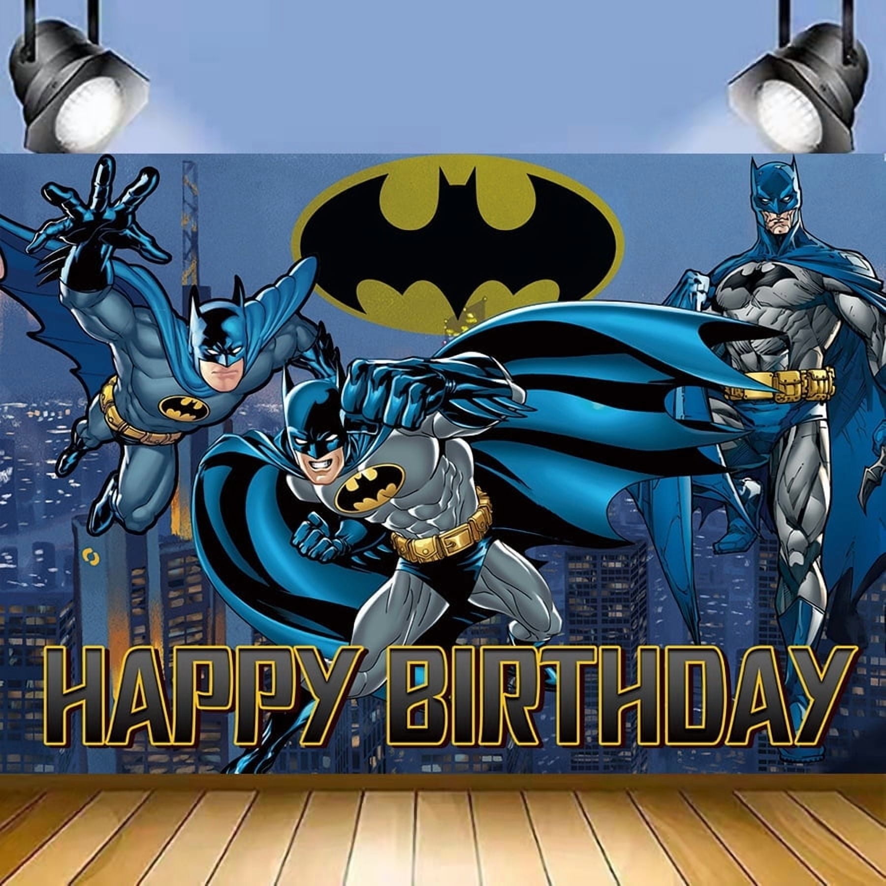 Cartoon Dark Knight Birthday Backdrop Banner Party Supplies Happy ...