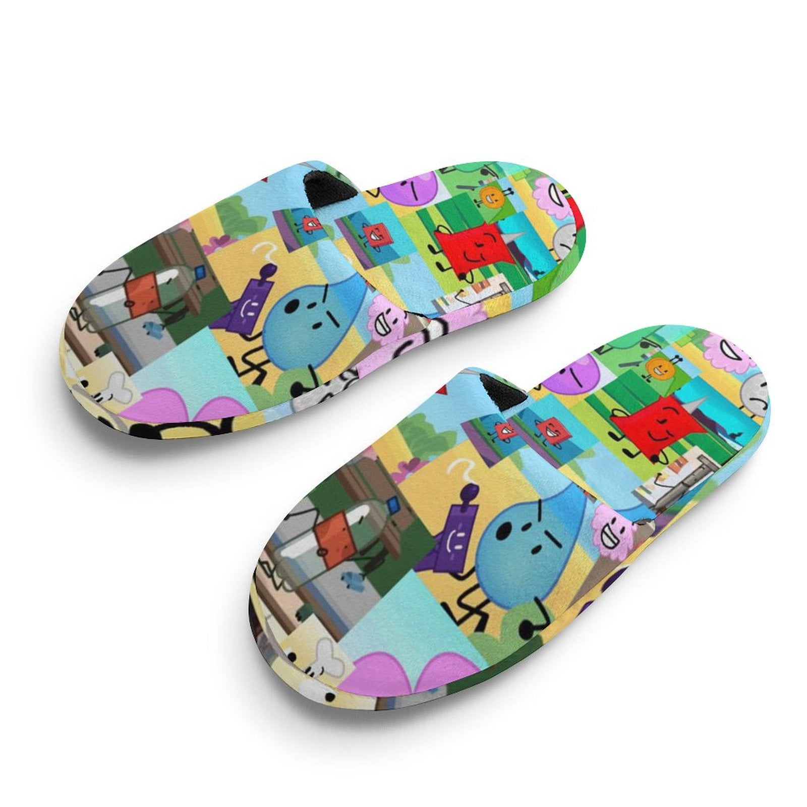 Cartoon Battle For Dream Island BFDI Kid's Cotton Slippers Flannel ...