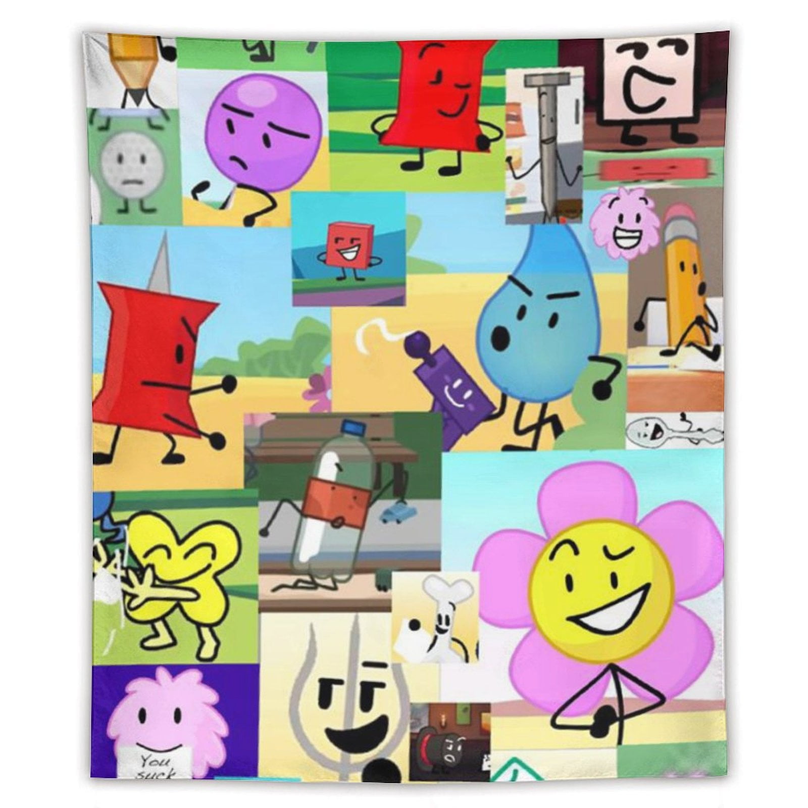Cartoon Battle For Dream Island BFDI Tapestry Luxury Wall Hanging ...