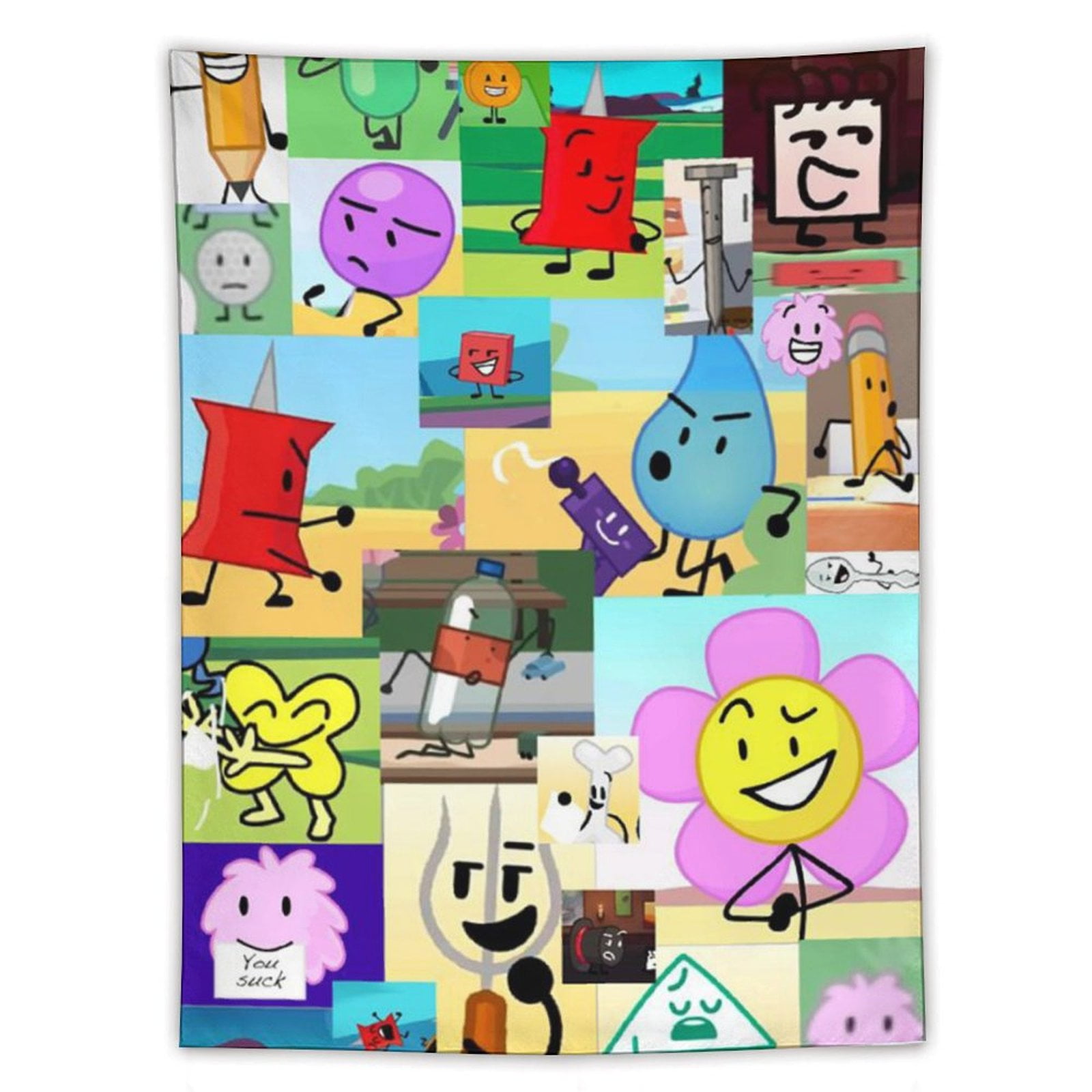 Cartoon Battle For Dream Island BFDI Tapestry Luxury Wall Hanging ...