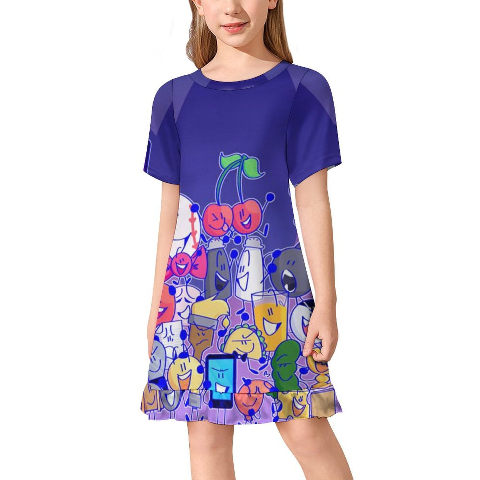 Cartoon Battle For Dream Island Children's Short Sleeved Dress 3D ...