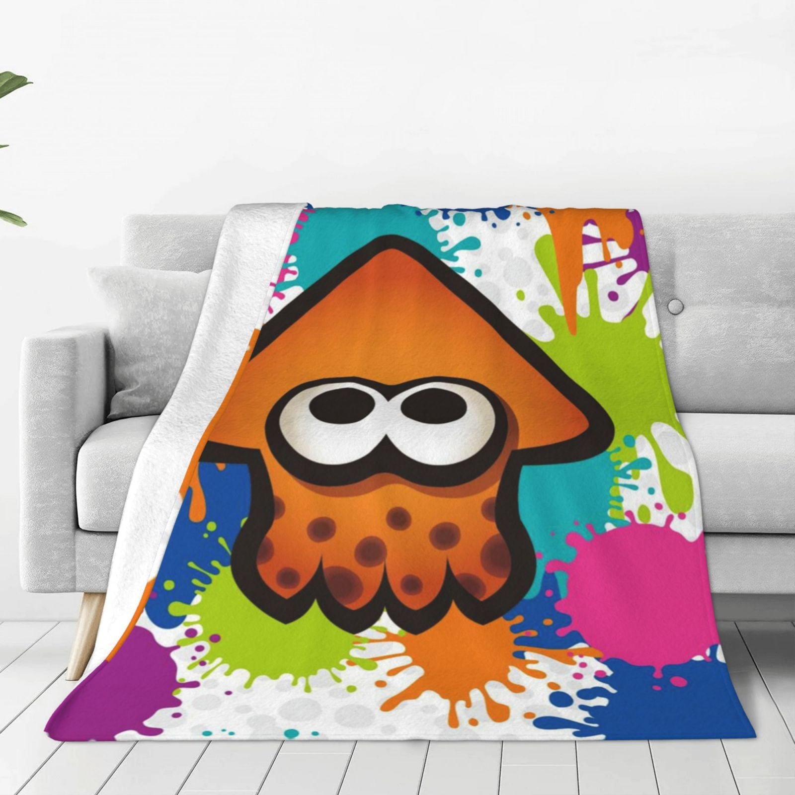 Cartoon Battle Splatoon Flannel Blanket Cozy Ultra-Soft Micro Fleece ...