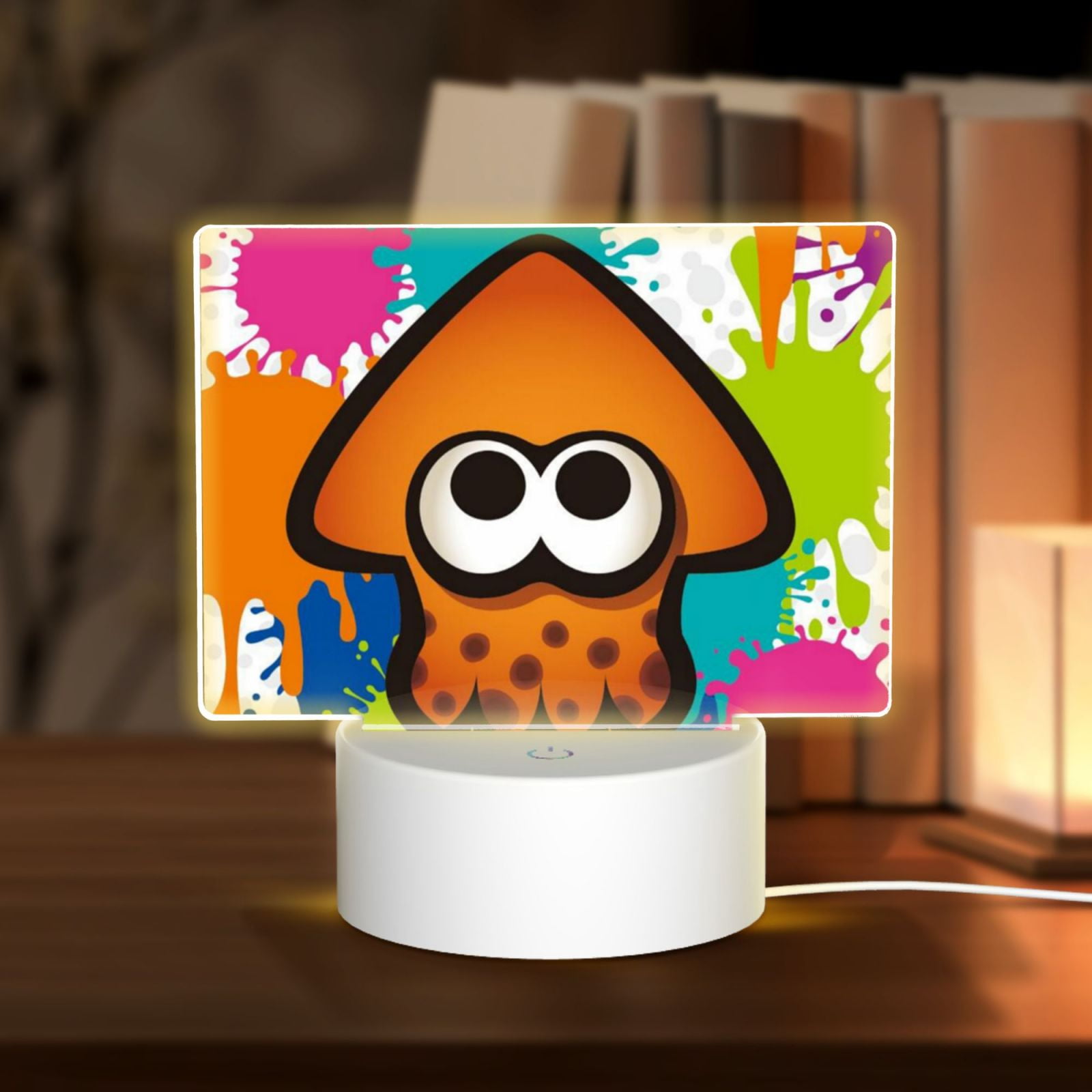Cartoon Battle Splatoon Rectangular Acrylic Night Light USB Cable Lamp ...