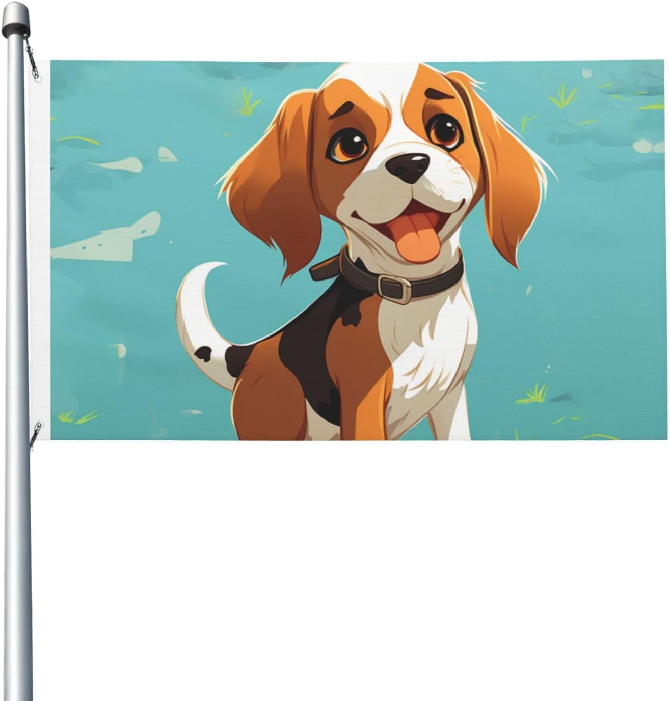 Cartoon Beagle Dog Garden Flag Welcome Flags for Outside Holiday Banner ...