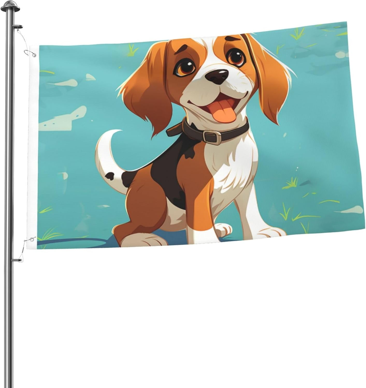 Cartoon Beagle Dog Garden Flag Welcome Flags for Outside Holiday Banner ...