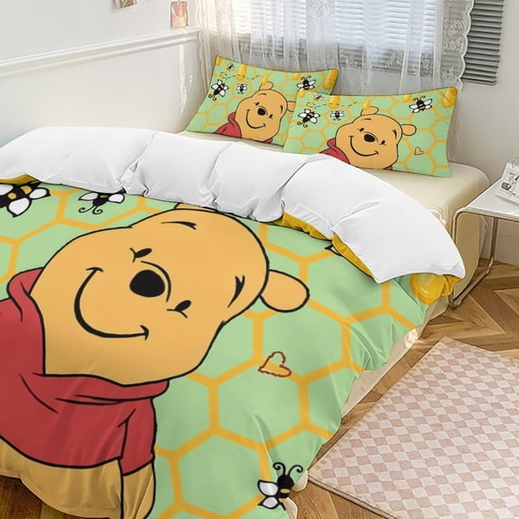 Cartoon Bear Bedding Set 3 Piece, Duvet Cover Set – 1 Duvet Cover And 2 ...