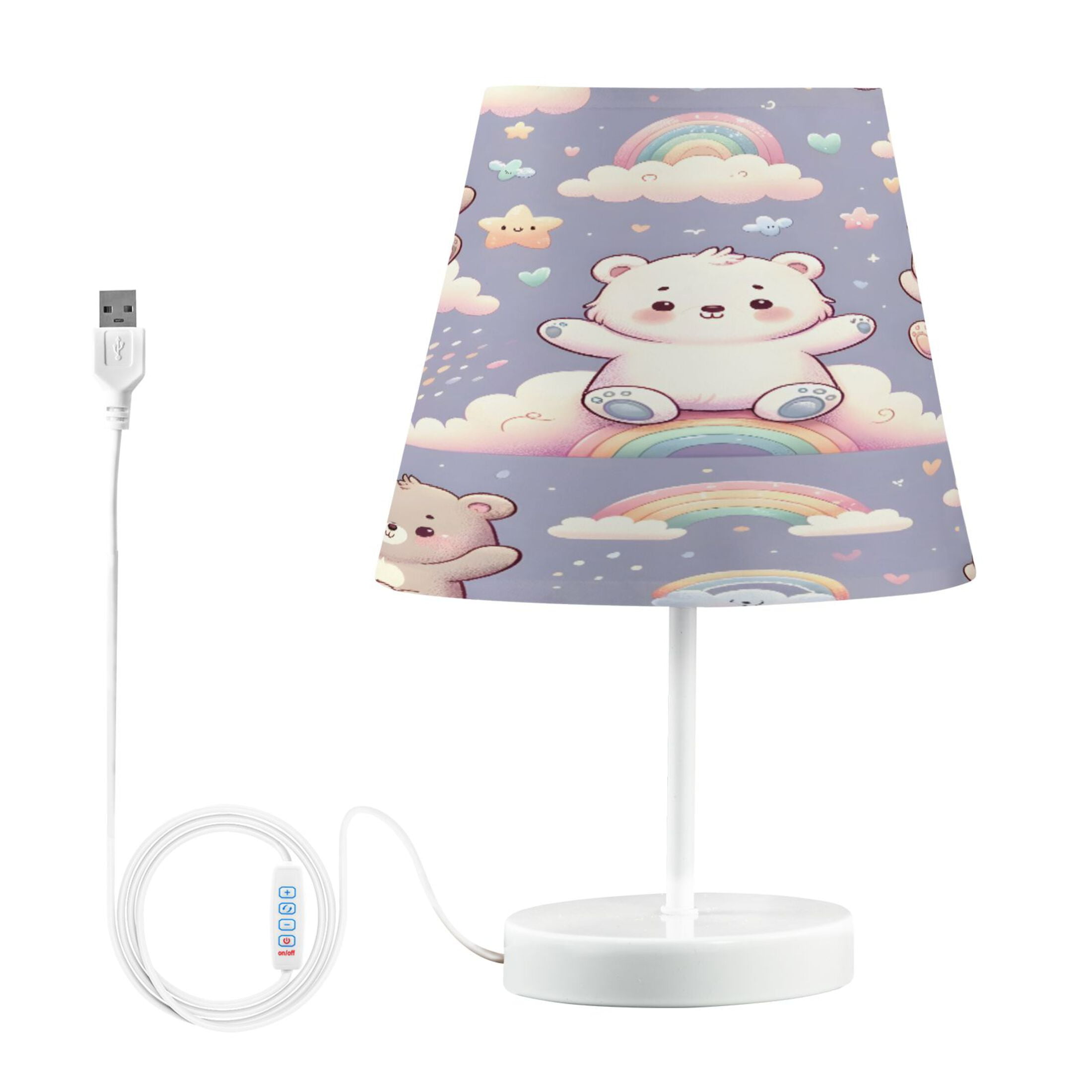 Cartoon Bear Cloud Rainbow Star Desk Lamp LED Table Nightstand Lamps ...