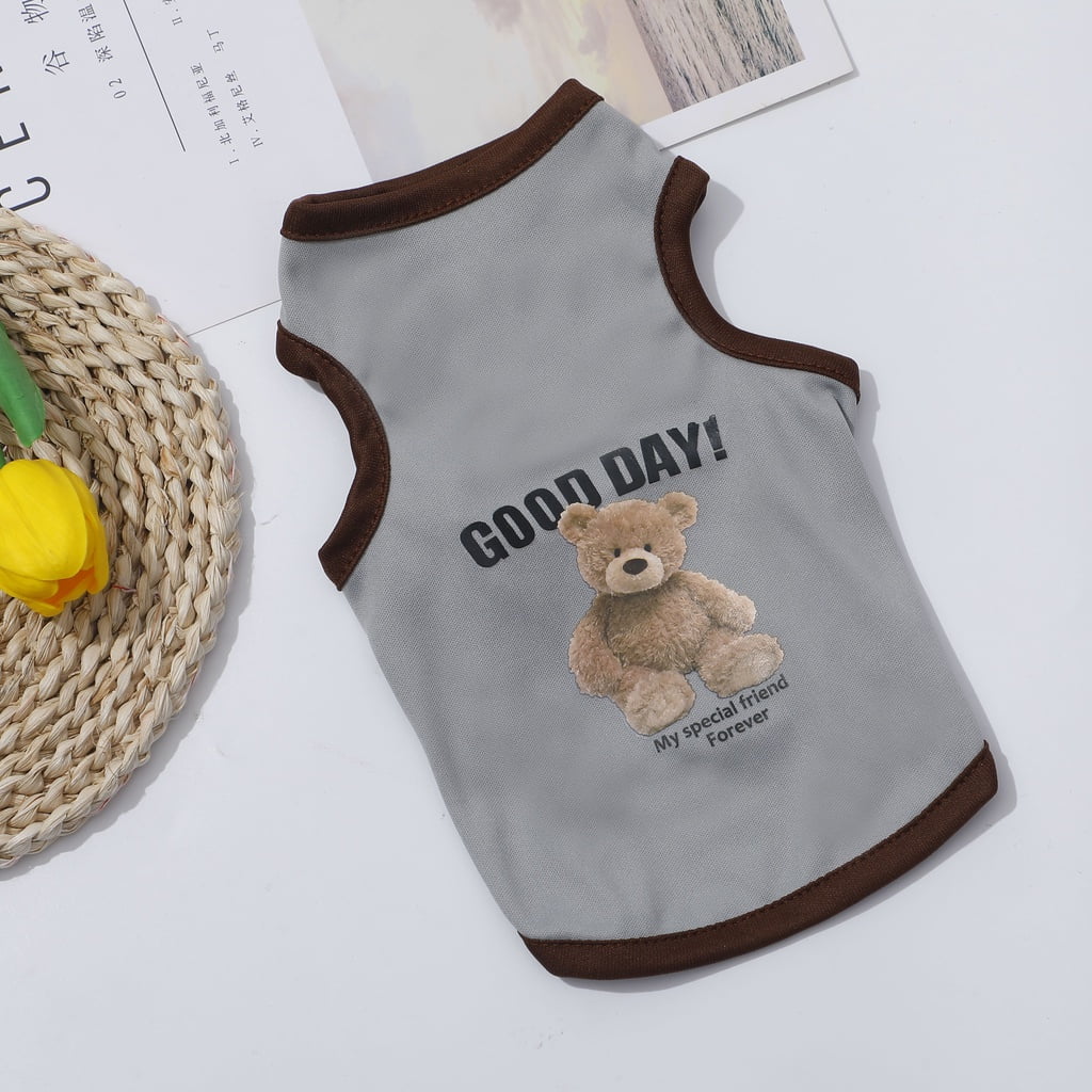 Cartoon Bear Dog Clothes Cute Cotton Dog Costume Pet T-shirt Cats Vest ...