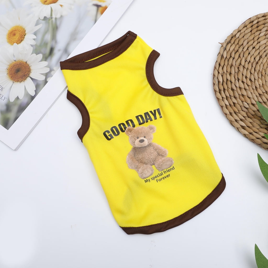 Cartoon Bear Dog Clothes Cute Cotton Dog Costume Pet T-shirt Cats Vest ...