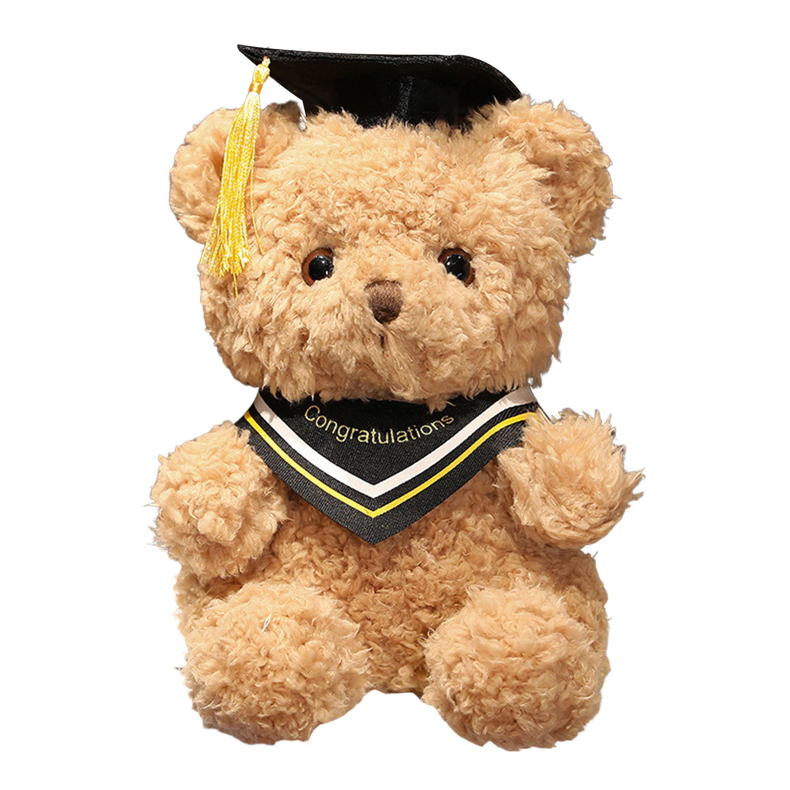 Cartoon Bear Doll Graduation Gift Soft Fluffy Washable with Hat Decor ...