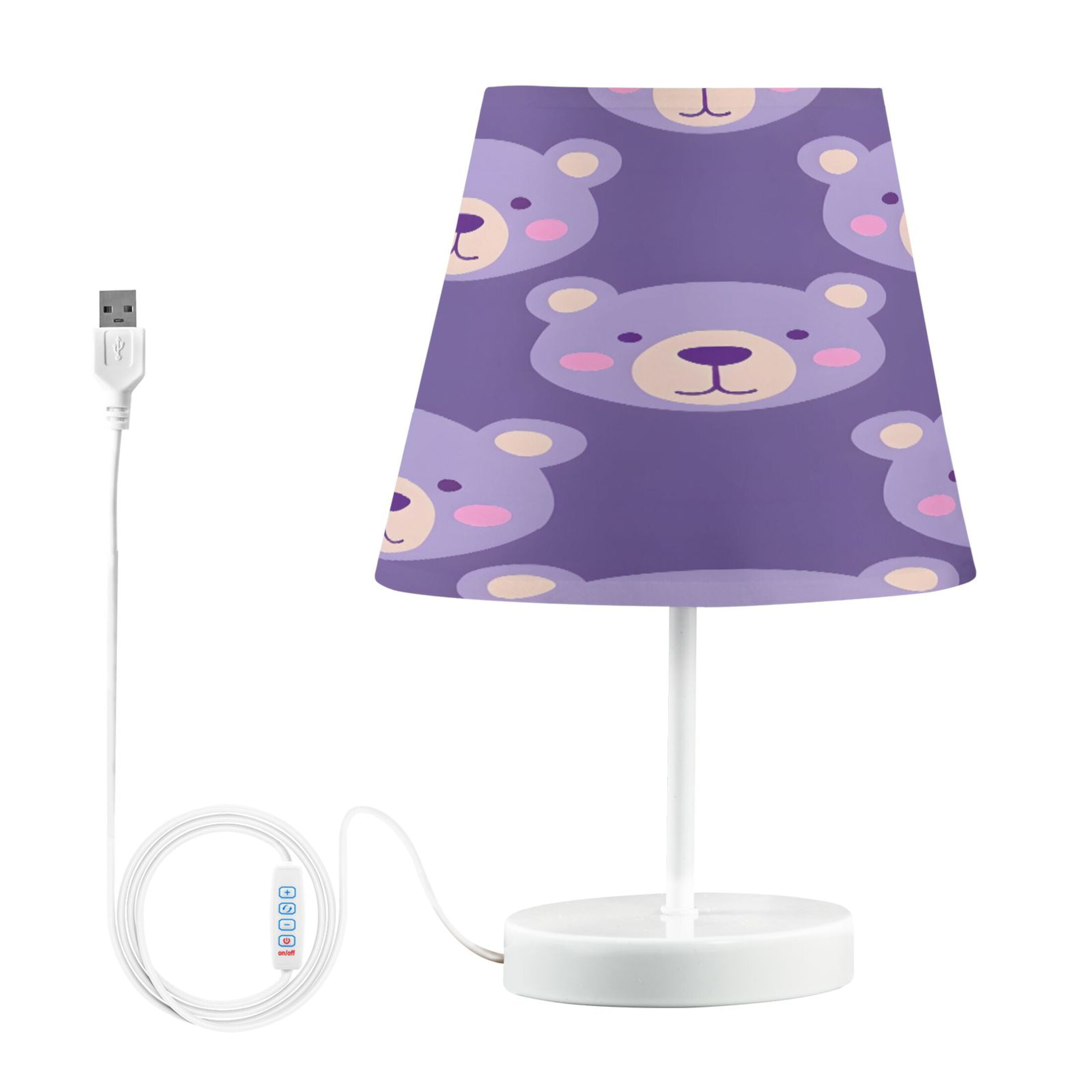 Cartoon Bear Face Desk Lamp LED Table Nightstand Lamps with 3 Color ...
