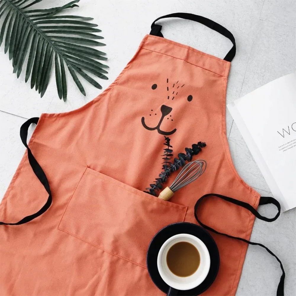 Cartoon Bear Kids Adult Aprons Woman kitchen apron BBQ Bib Baking ...