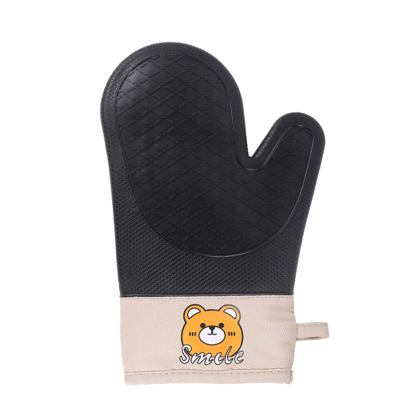 Cartoon Bear Kitchen Mitts, Silicone Heat Resistant Gloves for ...