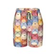 Cartoon Bear Pattern Beach Pants Lightweight Teen Shorts with Mesh ...