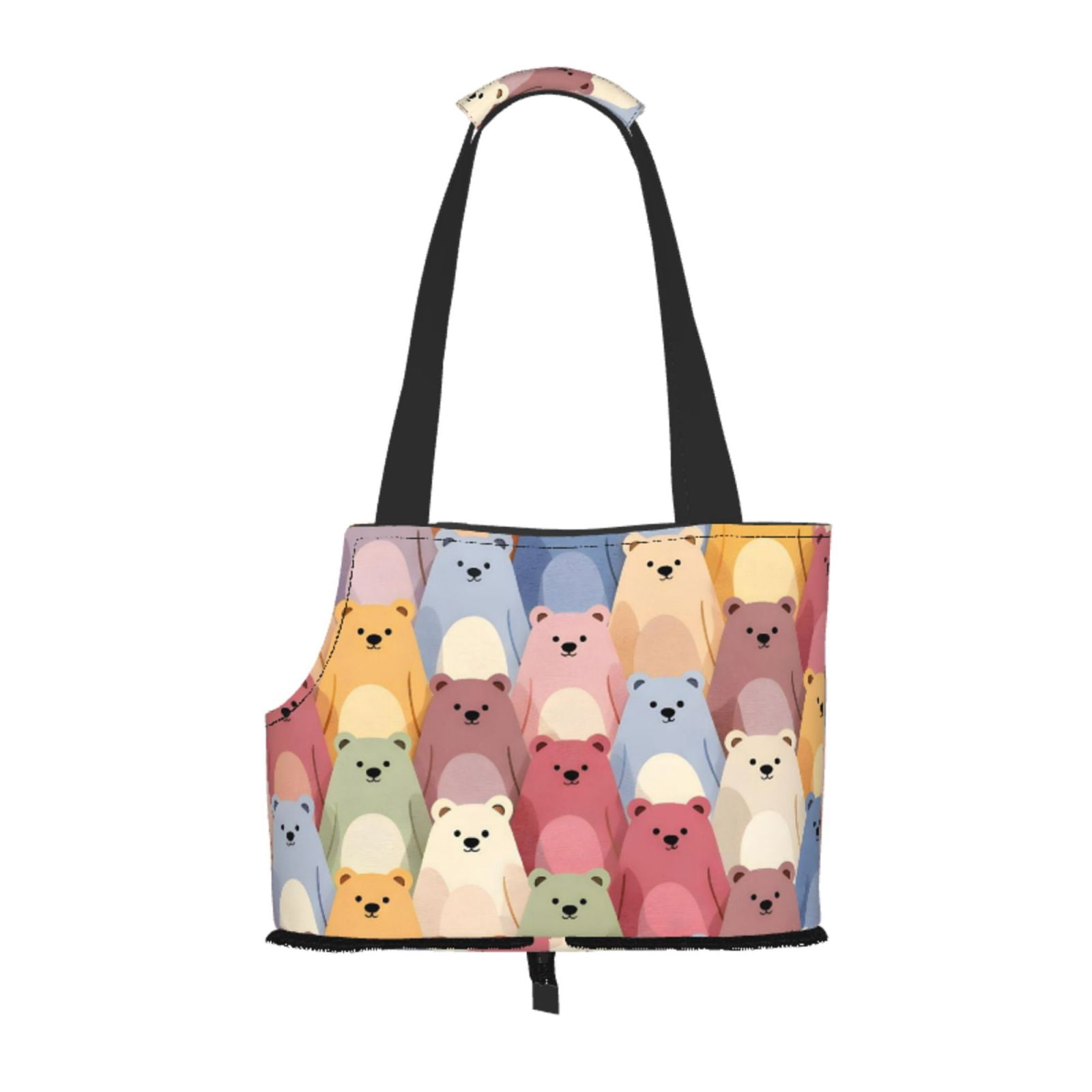 Cartoon Bear Pattern Pet Tote Bag Lightweight Shoulder Bag for Shopping ...