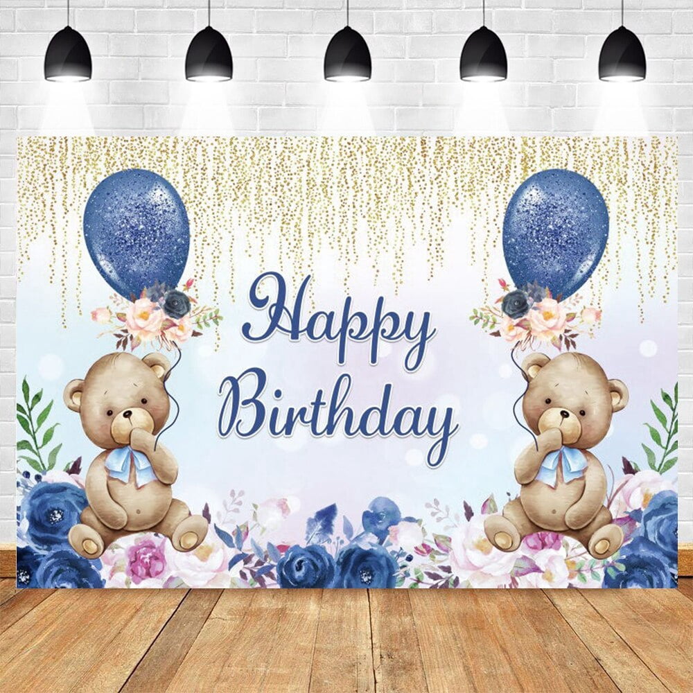 Cartoon Bear Photography Background Hot Air Balloon Moon We Can Bearly ...