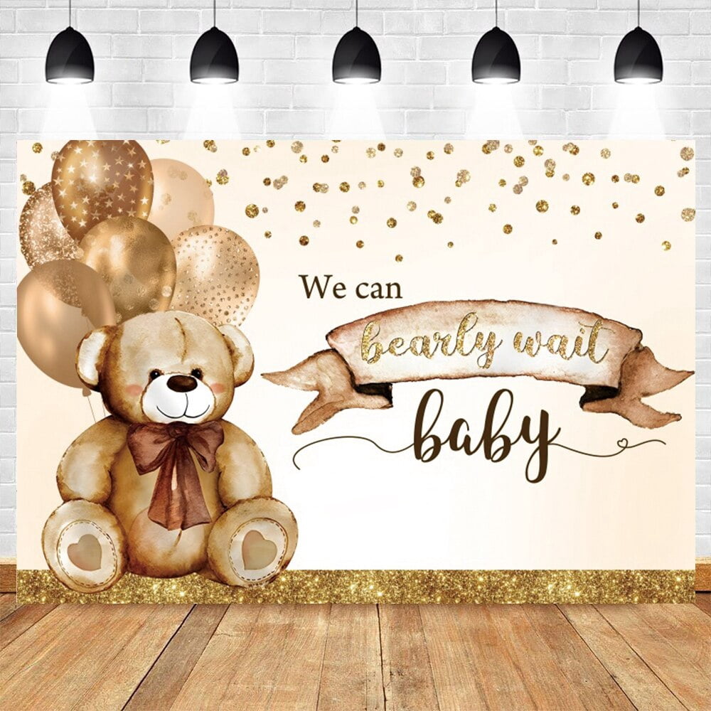Cartoon Bear Photography Background Hot Air Balloon Moon We Can Bearly ...