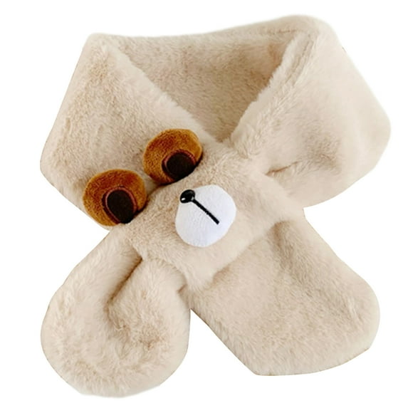 Cartoon Bear Scarf for Kids Cute Plush Scarf Neckerchief for Toddler ...