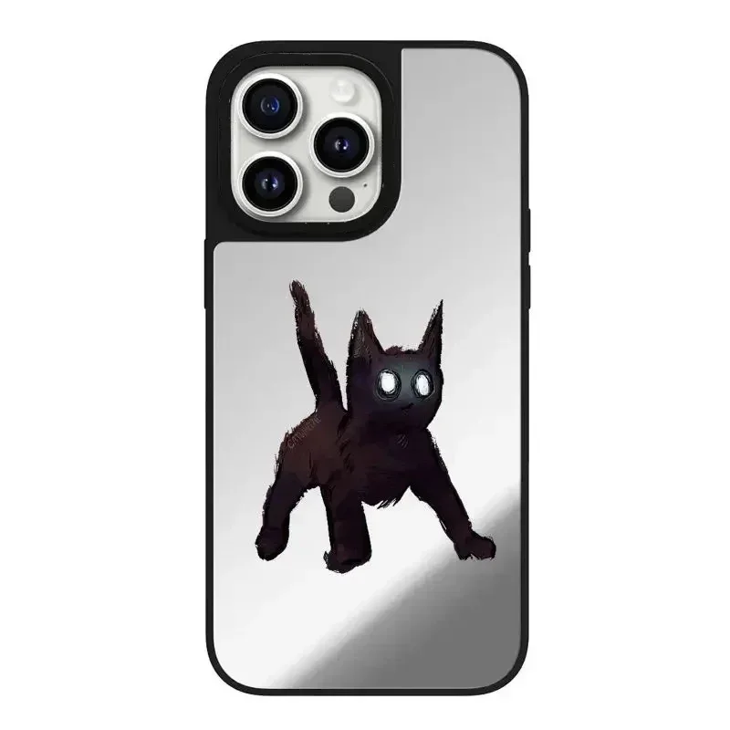 Cartoon Bear Shadow iPhone 11 12 13 14 15 16 Pro Max Mirror Surface ...