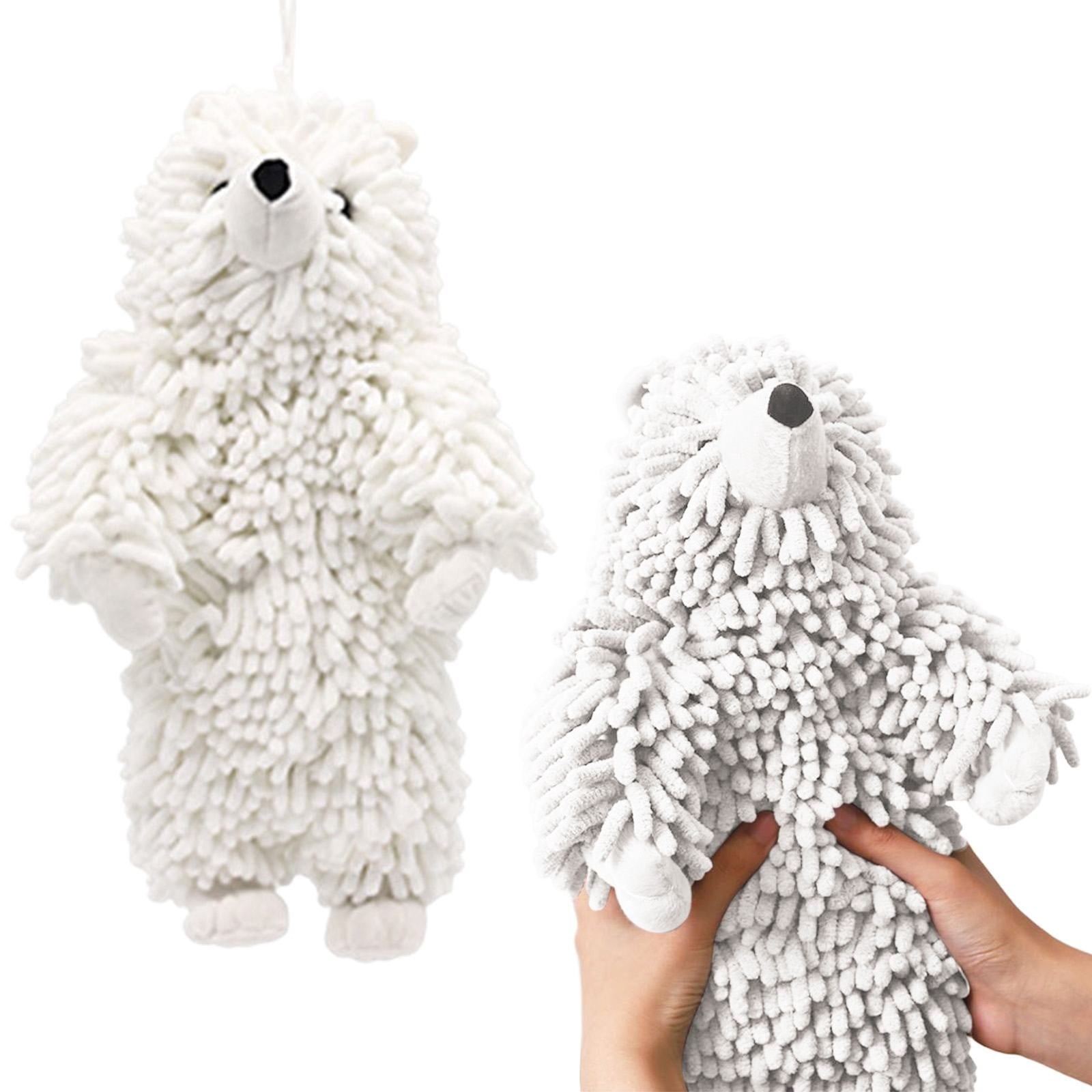 Cartoon Bear Shaped Fuzzy Ball Hand Towels, 3D Cute Animals Soft ...