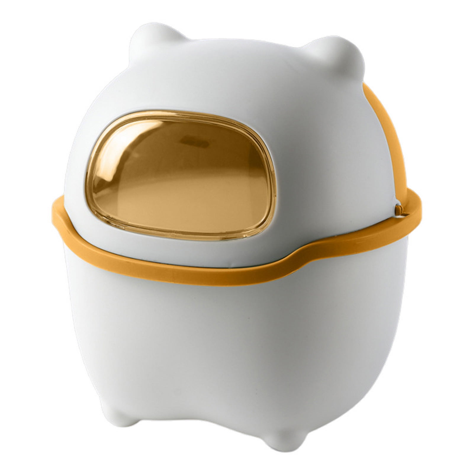 Cartoon Bear Trash Can Mini Desktop Trash Can with Lid Cover Office ...